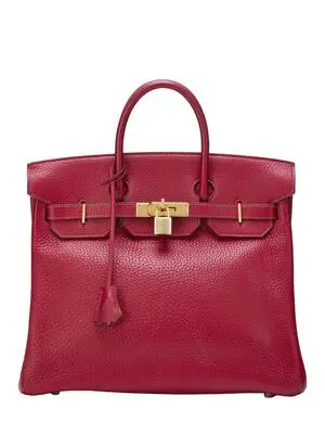 Hermès Rouge Vif Fjord Haut À Courroies "hac" Birkin 32cm Red