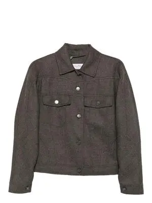 Max Mara Grey Coats Single Breasted Coats - Gray