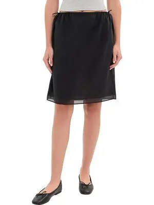 LE BOP Organza Pull On Bungee Skirt - Black