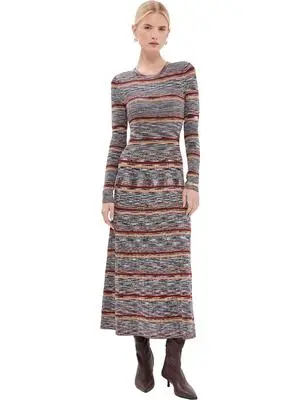 Veronica Beard Nami Knit Dress - Rust Multi