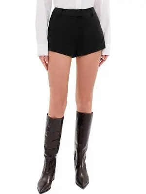 LE BOP Josie Faux Suede Hot Shorts - Black