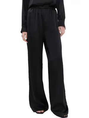 Sablyn Lexi Low Relaxed Silk Pull On Pants - Black