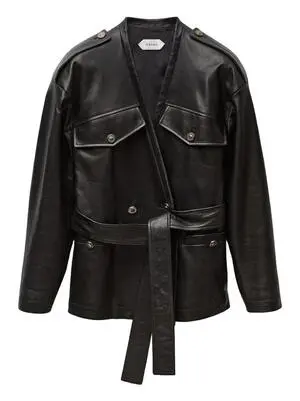 Versace Jackets Leather Jackets - Black