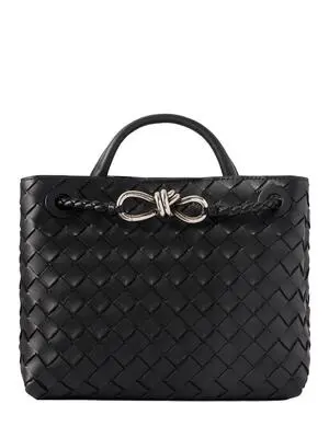 Bottega Veneta Andiamo Small Intrecciato Leather Tote - Black