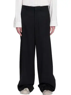 ANN DEMEULEMEESTER Ann Demeulemeester Black Trousers - Wide-Leg Trousers Men