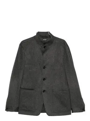 Zegna Grey Coats Single Breasted Coats - Gray