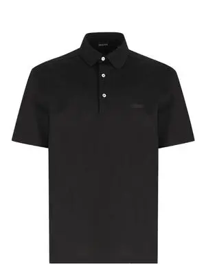ZEGNA Zegna Black Polo Shirts Men