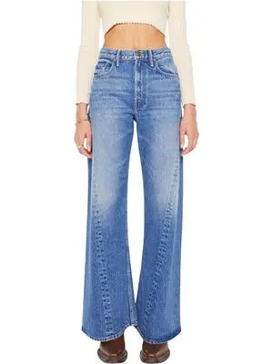 MOTHER The Lemon Twist Sneak Button-fly Jeans Blue
