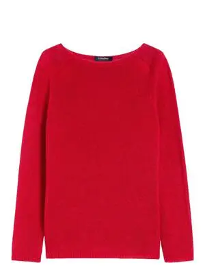 Max Mara Long-sleeved Linen Sweater Red