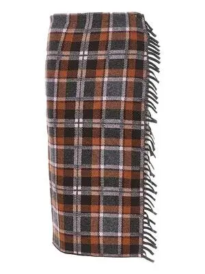 Guest In Residence Plaid Wrap Midi Skirt - Multicolor