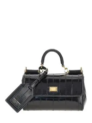 Dolce & Gabbana Eel Leather Mini 'my Sicily' Bag - Black
