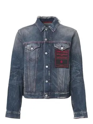 Acne Studios Re-edition Distressed Faded Denim Jacket - Blue
