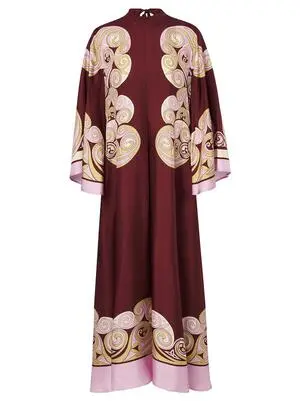 LA DOUBLEJ Kells Swirl Silk Satin Maxi Dress