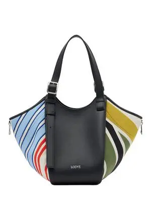 Loewe Hammock Flip Embroidered Striped Tote Bag - Multicoloured