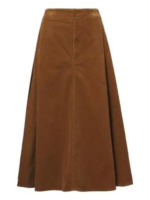 Polo Ralph Lauren Cotton Corduroy Midi Skirt - Brown