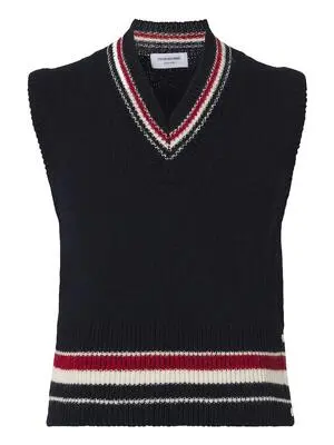 Thom Browne Wool And Mohair Sweater Vest - Blue