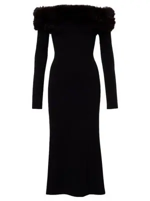 David Koma Off-shoulder Midi Dress - Black