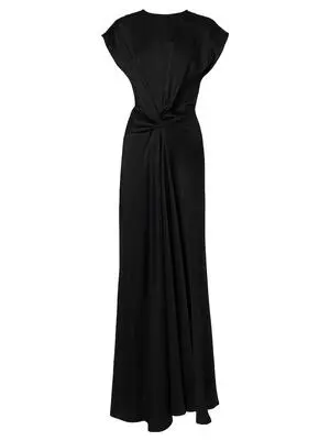 Victoria Beckham Aria Draped Satin Gown - Black