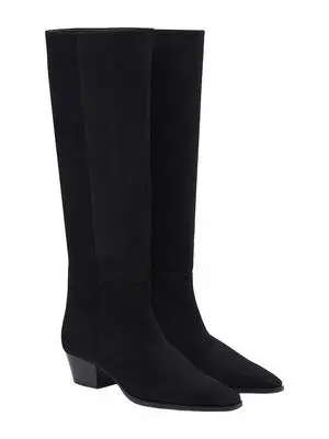 AeydĒ Medea Suede Knee-high Boots - Black