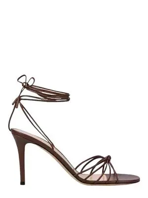 GIANVITO ROSSI Gwyneth Leather Lace-up Sandals - Brown