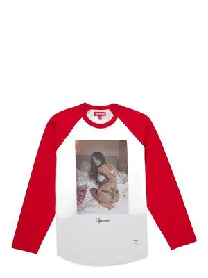 Supreme Larry Clark Sequin Raglan Shirt Long Sleeve Top - Red
