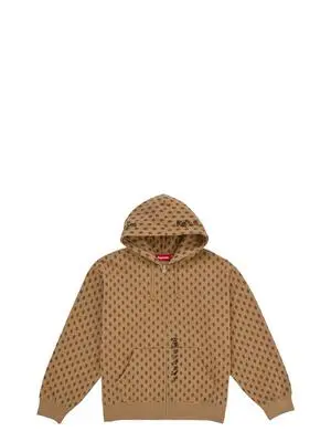 Supreme God Over Money Zip Up Hooded Sweatshirt - Brown