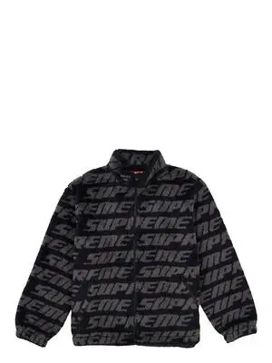 Supreme Repeat Jacquard Fleece Jacket - Black
