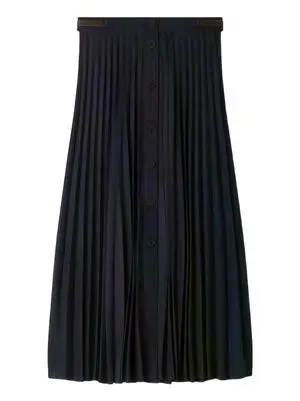 Sandro Pleated Button-front Midi Skirt Blue
