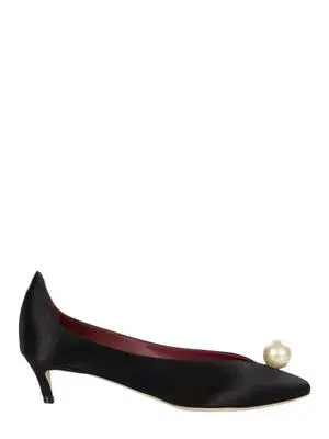Magda Butrym Faux-pearl Embellished Satin Pumps - Black