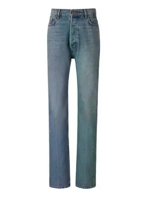 Rhude Logo-embroidered Straight-leg Jeans - Blue