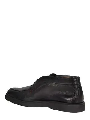SANTONI Ikki Grained-leather Slip-on Loafers