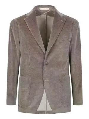 Tagliatore Corduroy Single-breasted Blazer - Brown