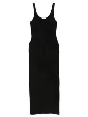 PATRIZIA PEPE Ribbed-knit Front-slit Midi Dress