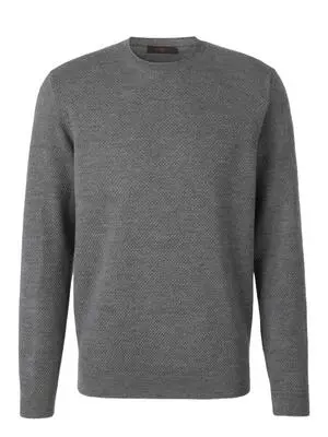 ZANONE Waffle-knit Crew-neck Sweater - Grey