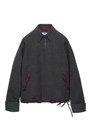 Prada Bonded Devoré Hopsack Blouson Grey