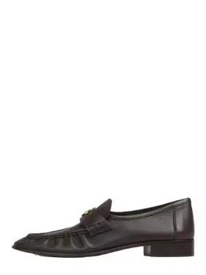 Chloé Letti Heart-motif Leather Loafers Brown
