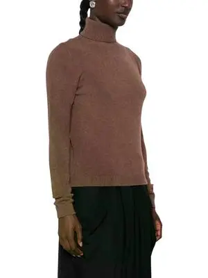 VELA SHOP Roll-neck Ribbed-trim Sweater - Brown
