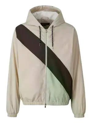 WALES BONNER Kalpa Diagonal-stripe Hooded Jacket Neutrals