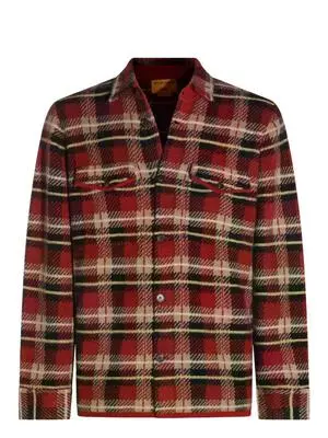 Guest In Residence Plaid Work Check-pattern Cashmere Shirt - Red