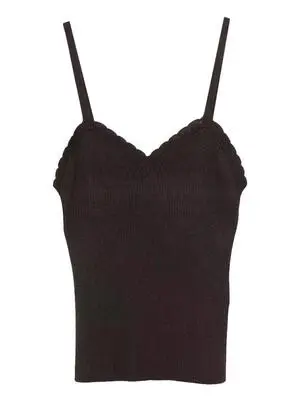 CORDERA Ribbed Scalloped Top