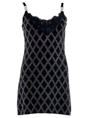 CHIARELLA Silver / Black Chispa Dress Black Shimmer - Silver/black