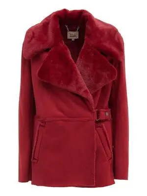 JULIA ALLERT Double Faced Shearling Coat - Red