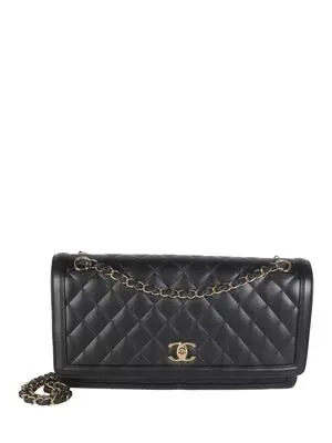 CHANEL Black Quilted Lambskin 3 Compartment Jumbo Flap Bag