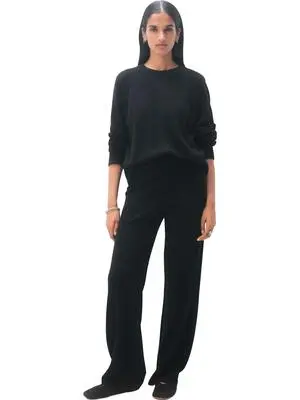 WHITE & WARREN White & Warren Cashmere Wide Leg Pant In Black Size XS