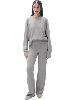 WHITE & WARREN Cashmere Wide Leg Pant In Size - Grey