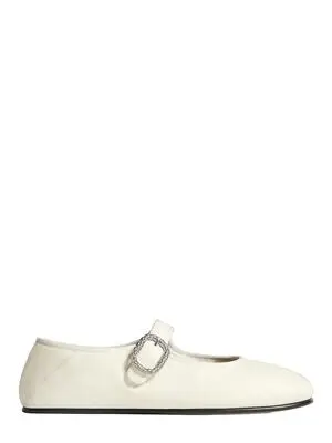 Bottega Veneta Bottega  Veneta Veneziana Mary-Jane Ballerina Alabaster