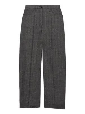 Prada Mouliné Wool Trousers - Black