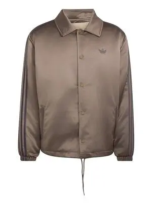 Adidas 3 Stripes Satin Padded Jacket Brown - Branch