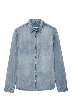 ALLSAINTS Denim Gleason Shirt - Blue