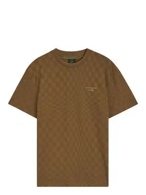 BOSS Porsche X Cotton T-shirt With Pasha Pattern Brown
